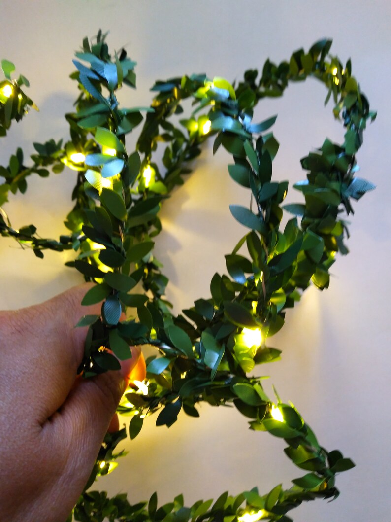Lighted Miniature Leaf Garland With LED Lights 9 Feet Long - Etsy