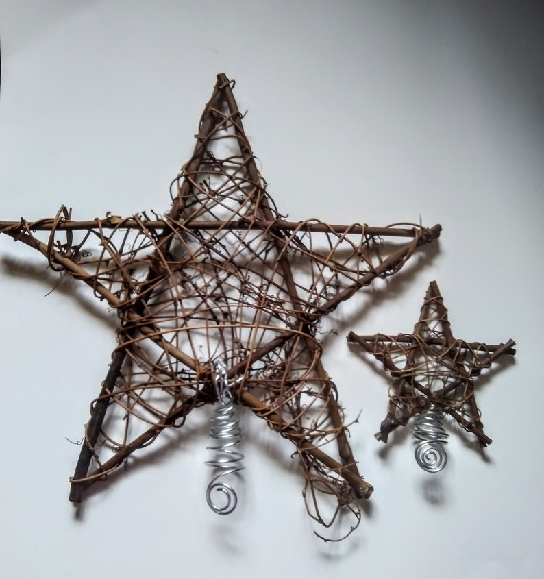 Rattan Christmas Tree Star Pick Size - Etsy