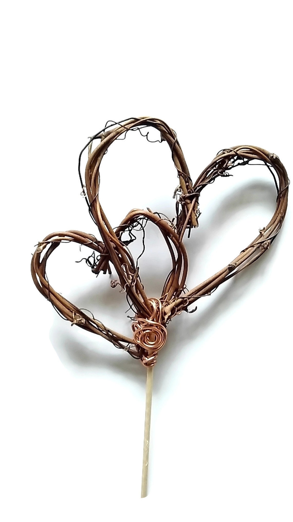Simple Rustic Hearts Cake Topper - Etsy