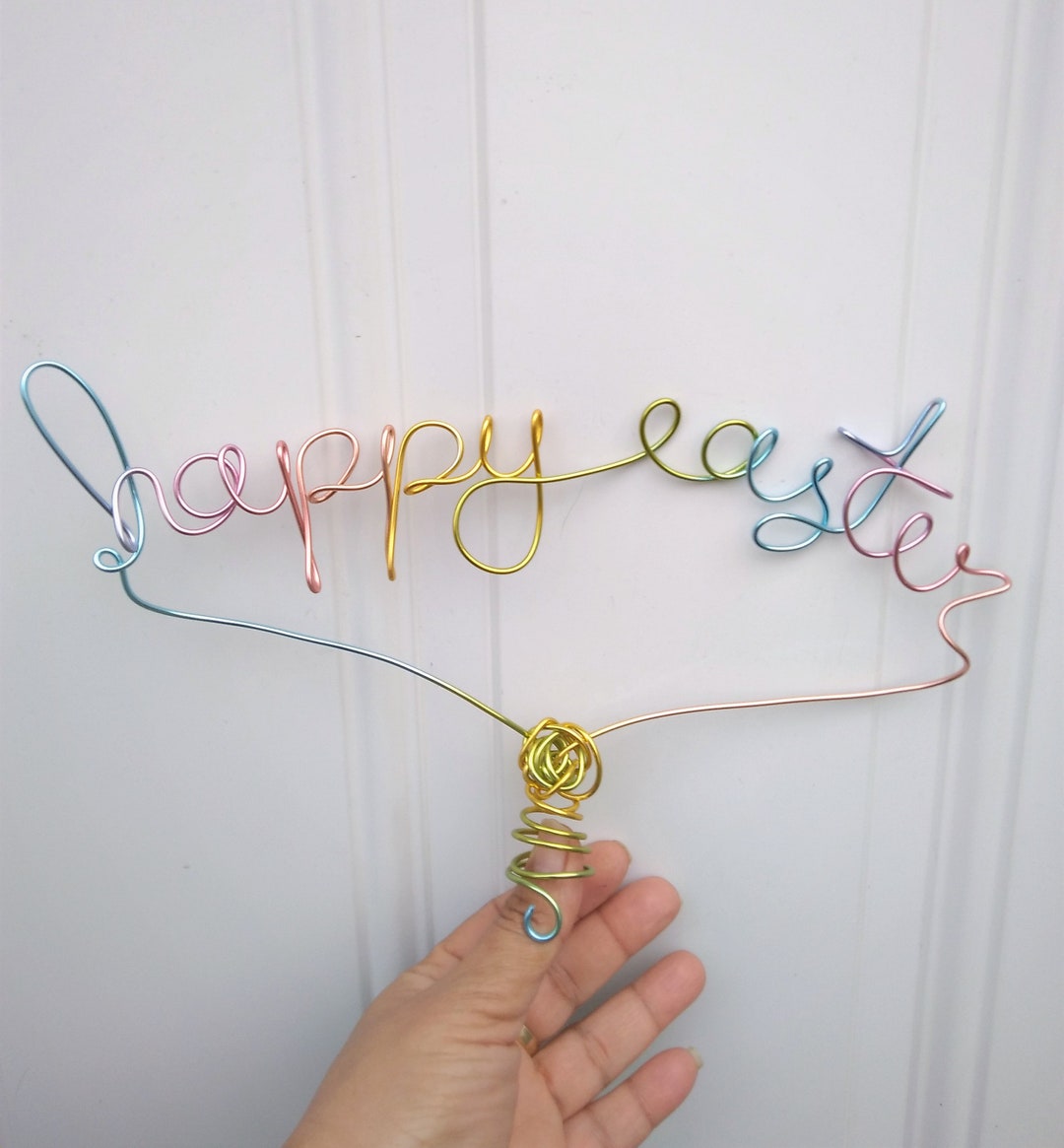 Colorful Happy Easter Tree Topper in Rainbow Colors - Etsy