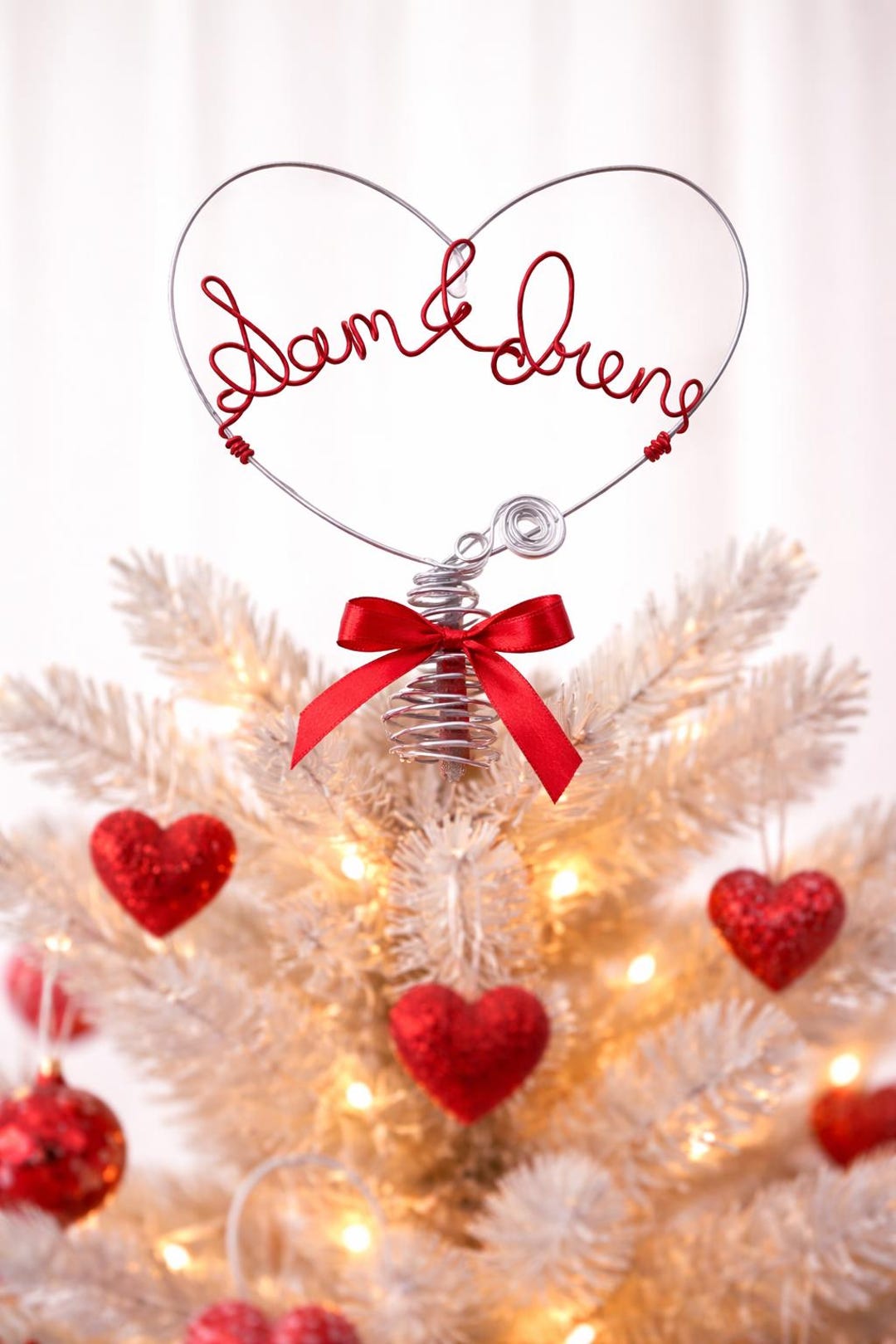 Personalized Decor Tree Topper in Two Names or Special Text - Etsy