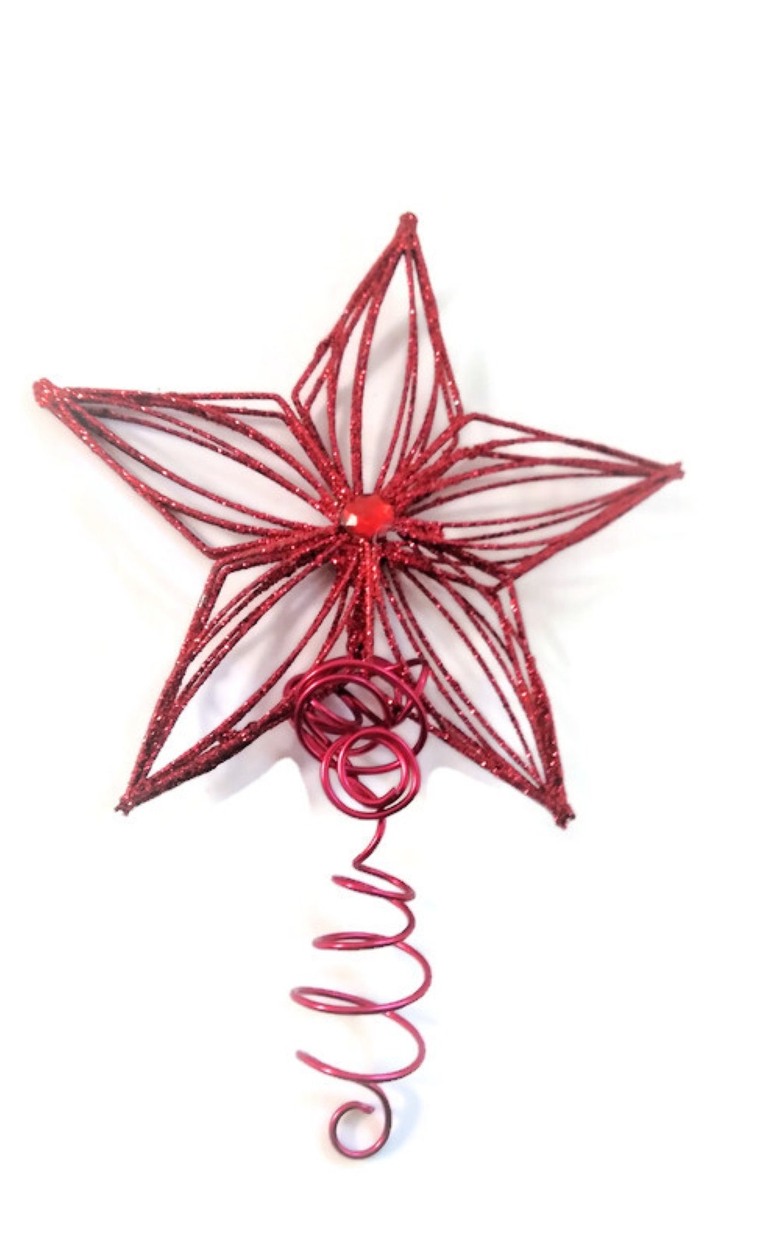 Red Star Christmas Tree Topper - Etsy