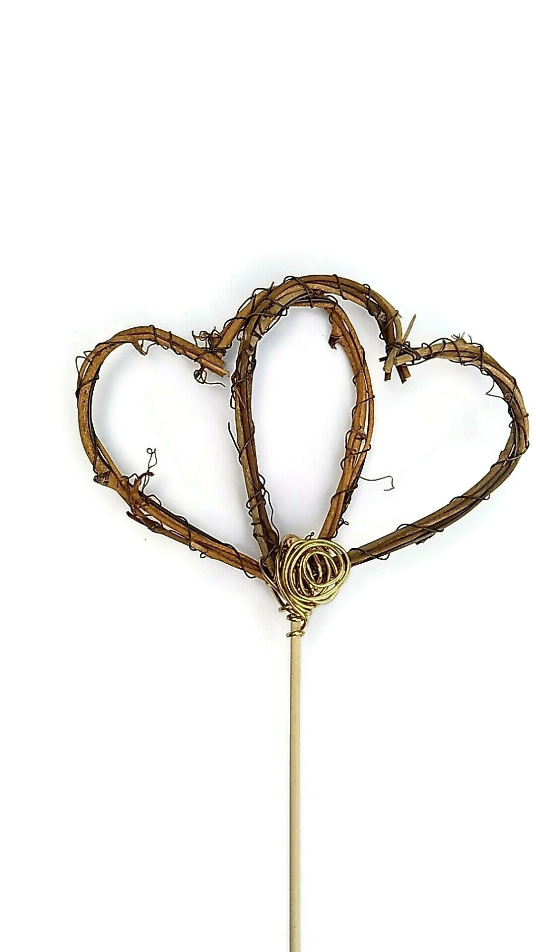 Rustic Chic Couples' Wedding Cake Topper Hearts - Etsy