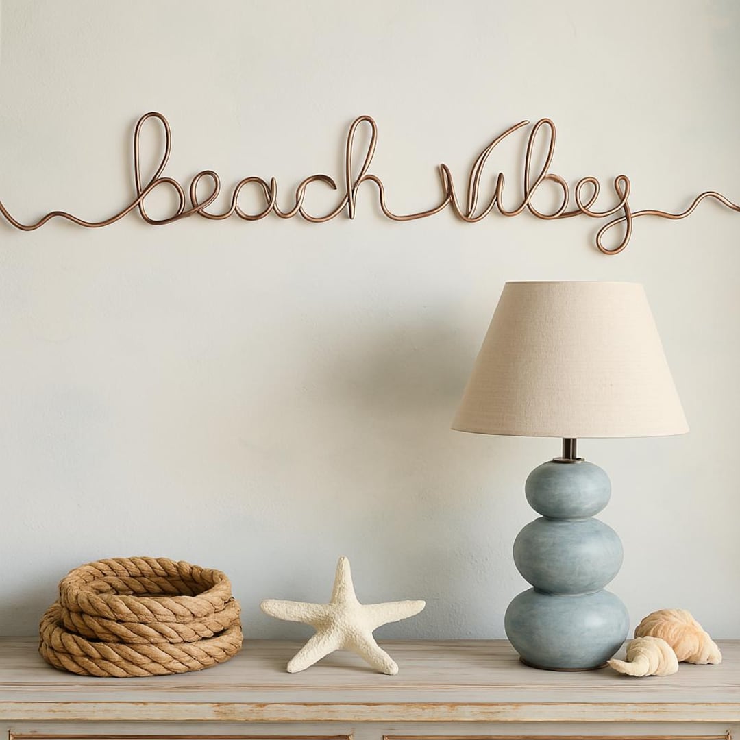 Beach Vibes Wire Sign for Coastal Theme Decor, Bathroom, Bedroom - Etsy