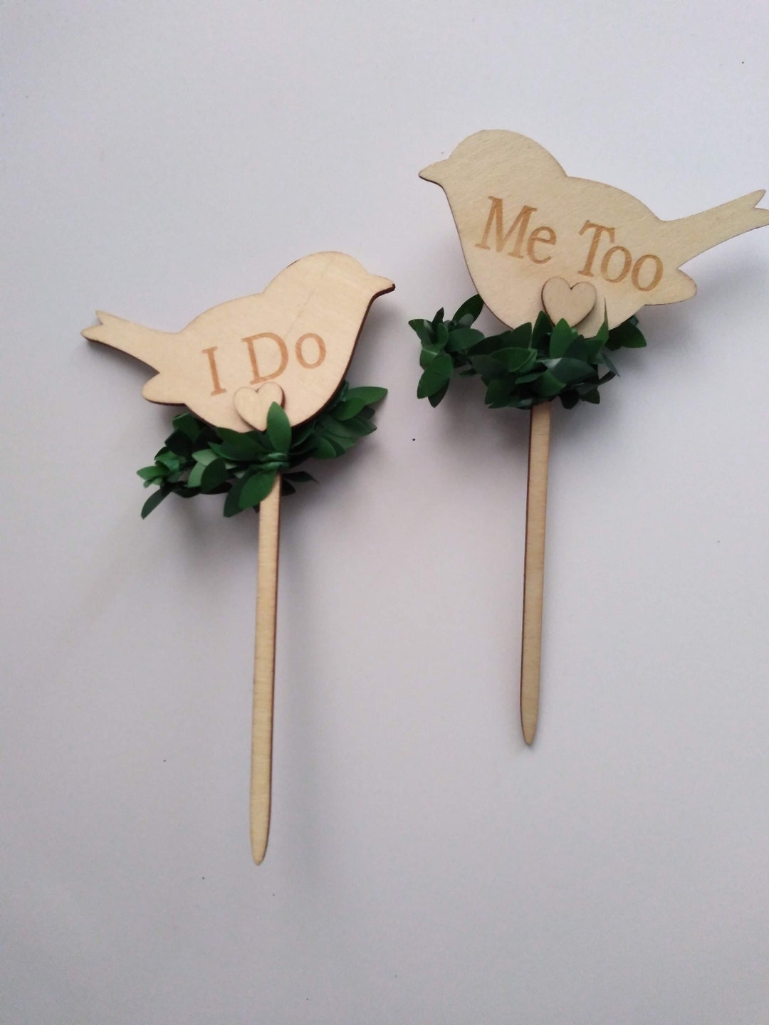 I Do Me Too Bird Cake Topper With Greenery - Etsy