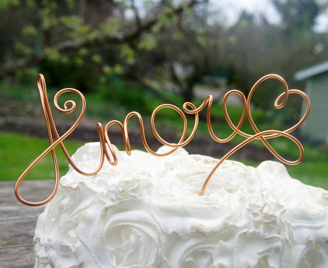 Amore Wire Artisan Cake Topper for Wedding Reception Couples Cake - Etsy