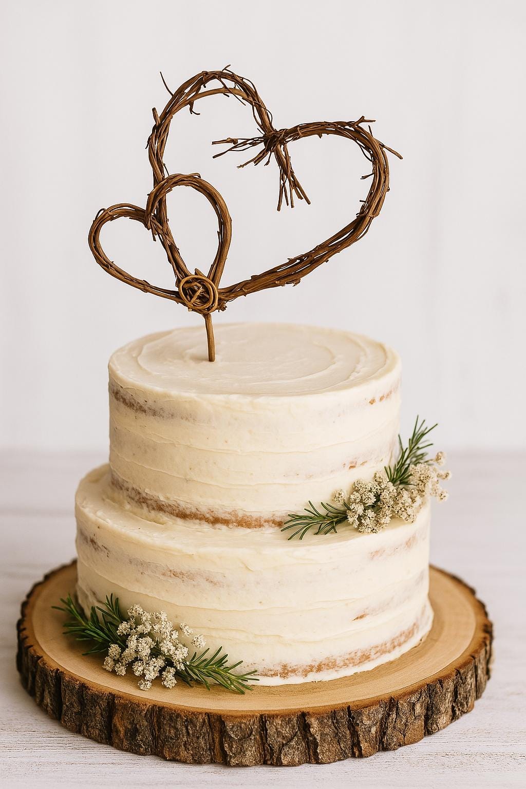 Double Heart Wedding Cake Topper