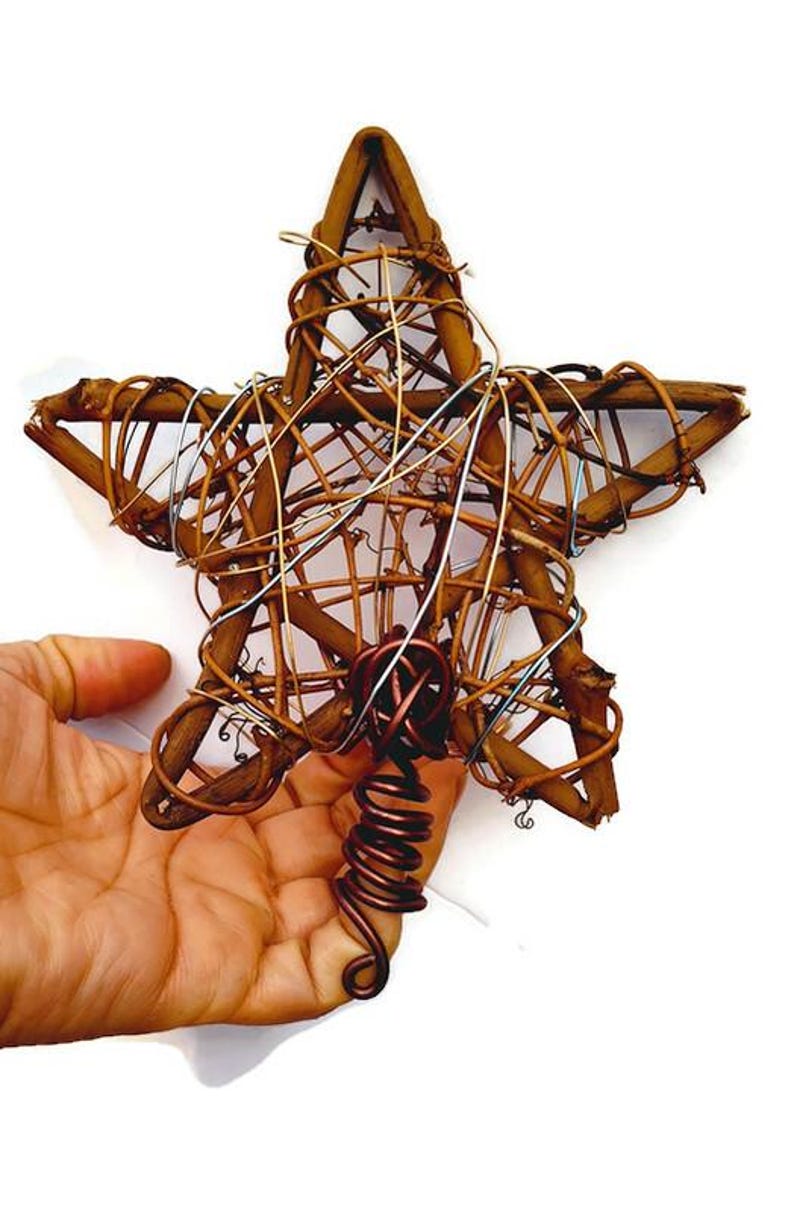 Vine and Wire Christmas Star Tree Topper for Rustic Holiday Decor - Etsy