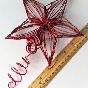 Red Star Christmas Tree Topper - Etsy