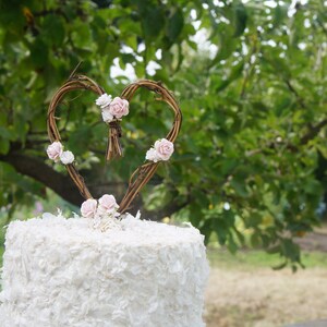 Dried Vine & Paper Roses Cake Topper for Rustic Chic Weddings, Baby ...