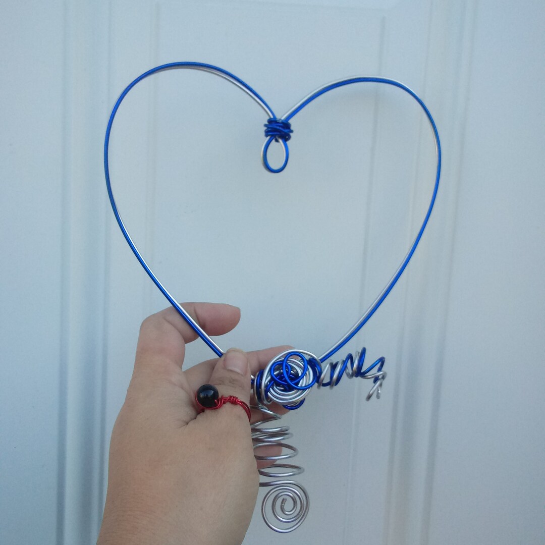 Simple Heart Tree Topper for Home Decor - Silver and Blue or Custom - Etsy