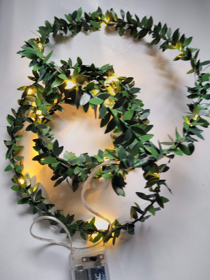 Lighted Miniature Leaf Garland With LED Lights 9 Feet Long - Etsy