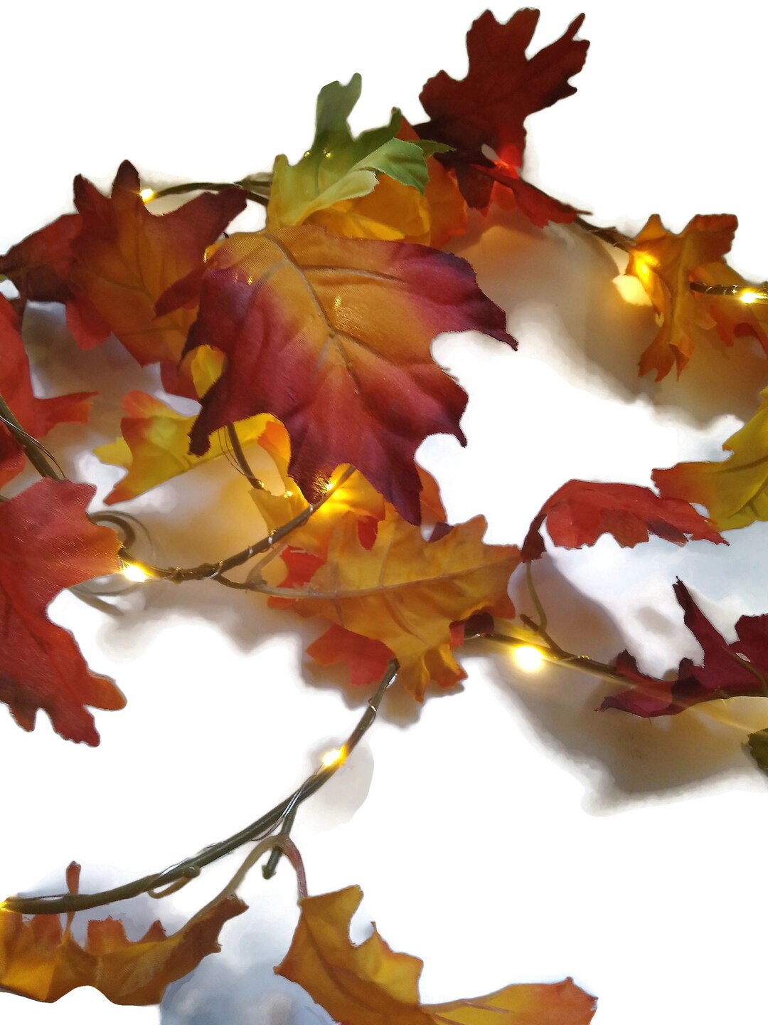Lighted Fall Leaves Garland With LED Fairy Lights Battery - Etsy