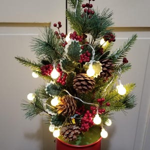 Mini Red Wooden Tree Star With Heart for Miniature Christmas Trees - Etsy