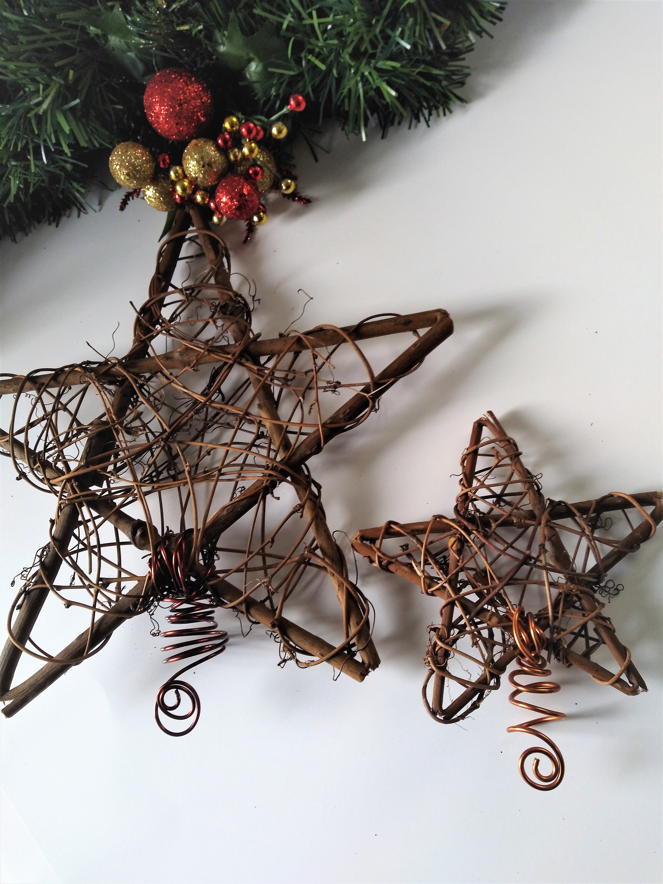 Rattan Christmas Tree Star Pick Size - Etsy
