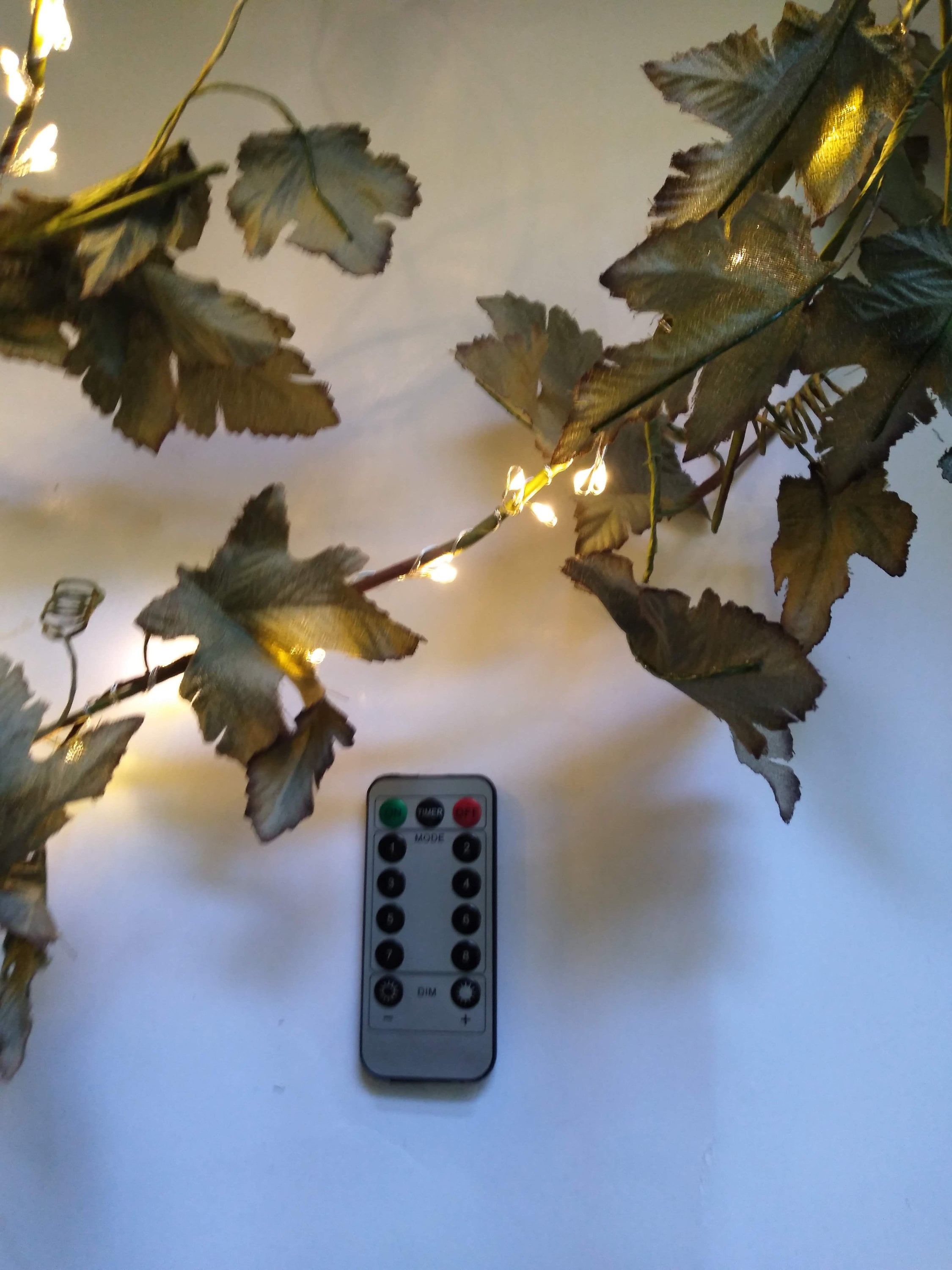 Lighted Grape Leaf Garland Fall Grape Leaves Teardrop Kelea's