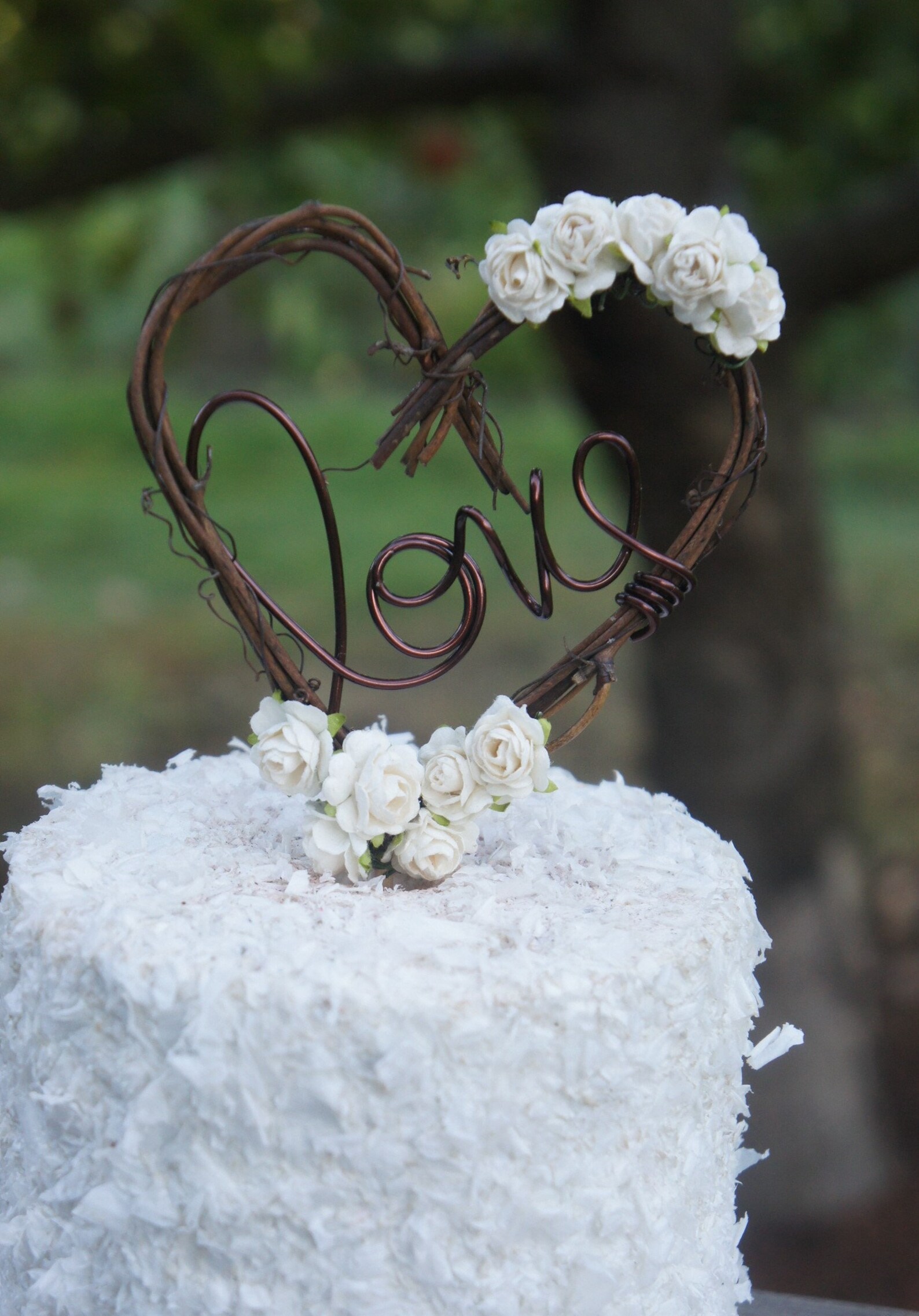 Rustic Heart Topper for Engagement Party, Wedding Couples Cake - Etsy