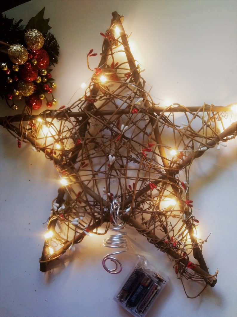 Lighted Farmhouse Tree Topper Star for Rustic Holiday 12 X 12 - Etsy