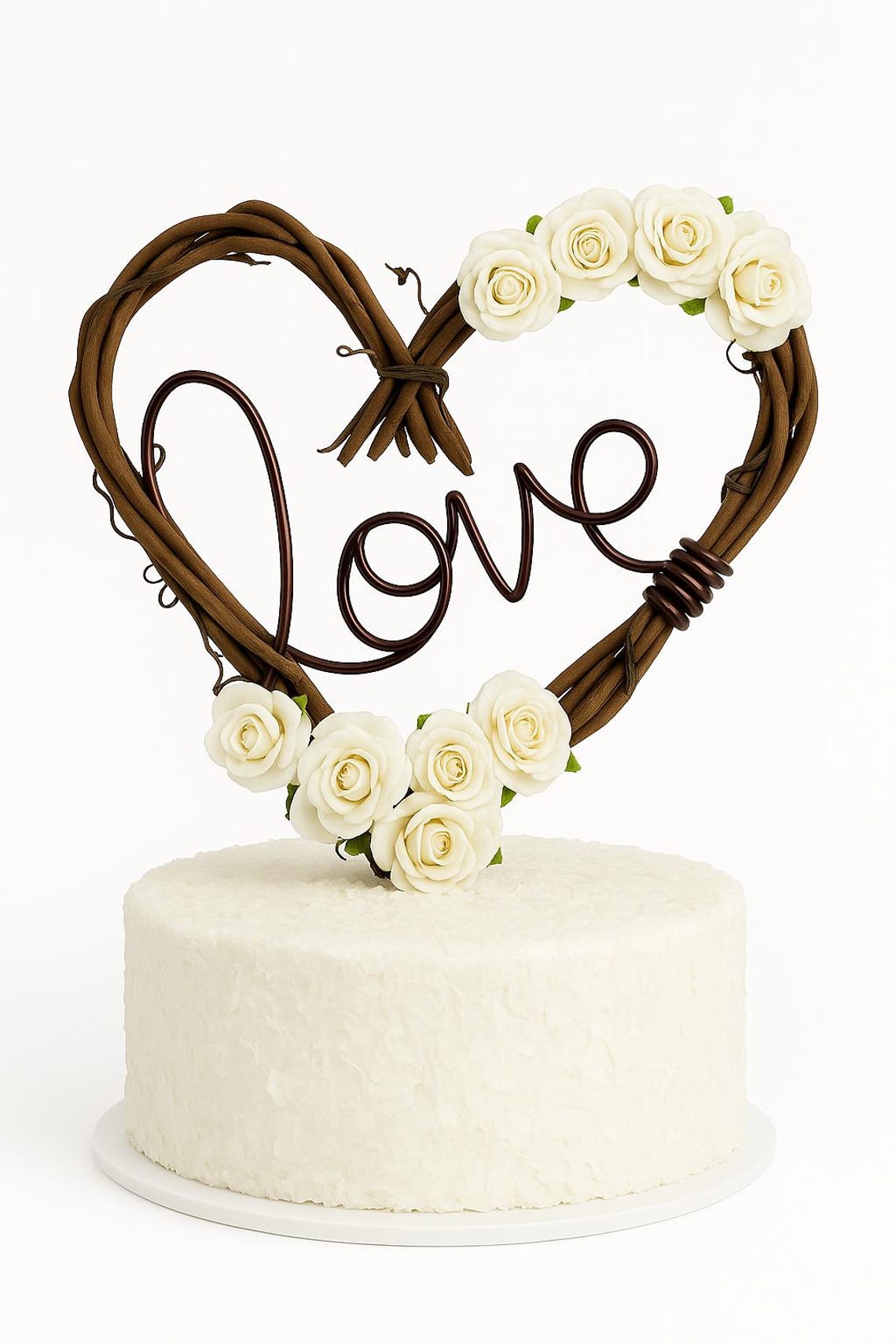 Rustic Heart Topper for Engagement Party, Wedding Couples Cake - Etsy