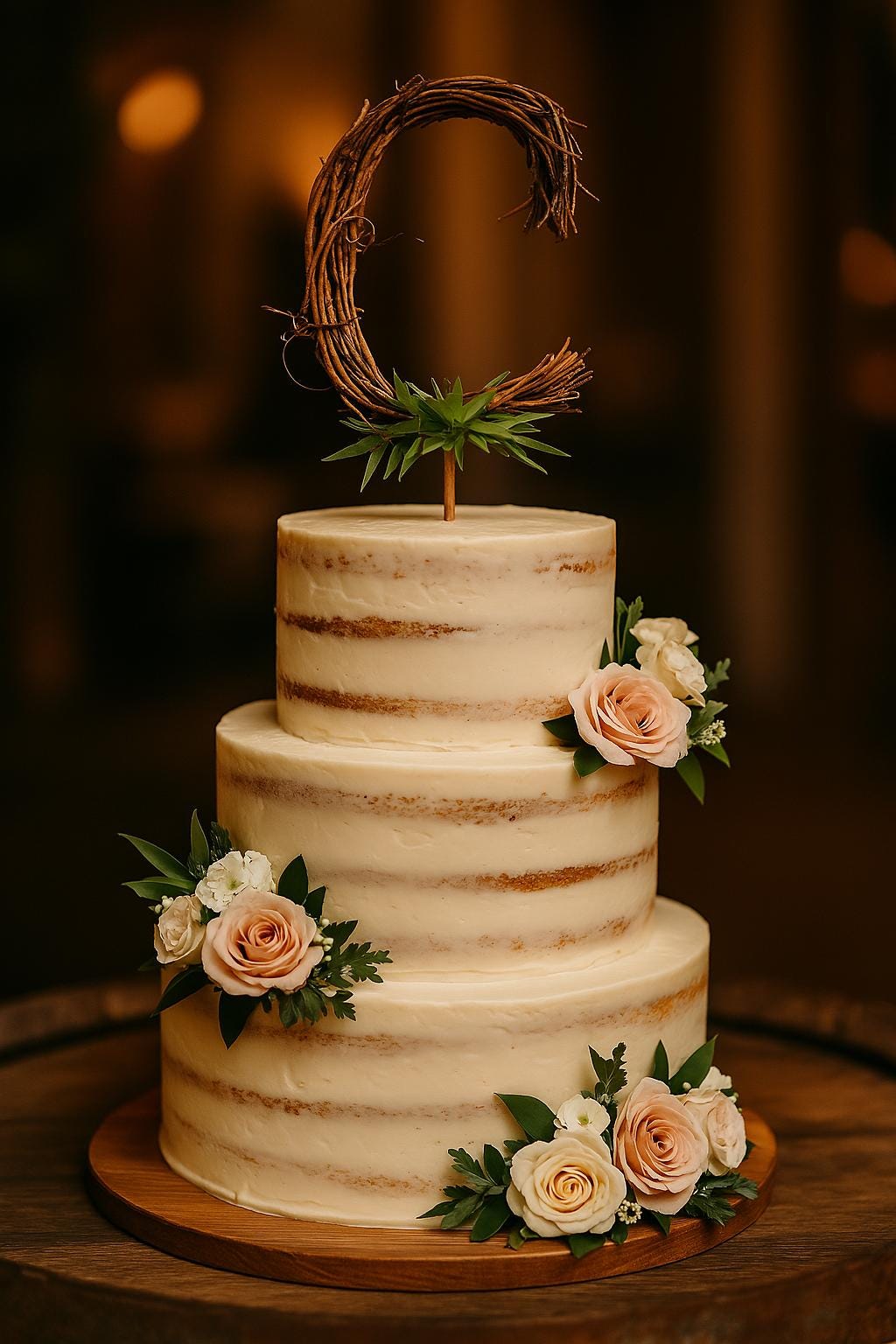 Twig Letter C Rustic Cake Topper - Etsy