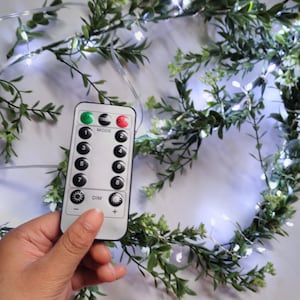 Lighted Boxwood Leaves Garland With White LED Lights 6 Feet, Remote ...
