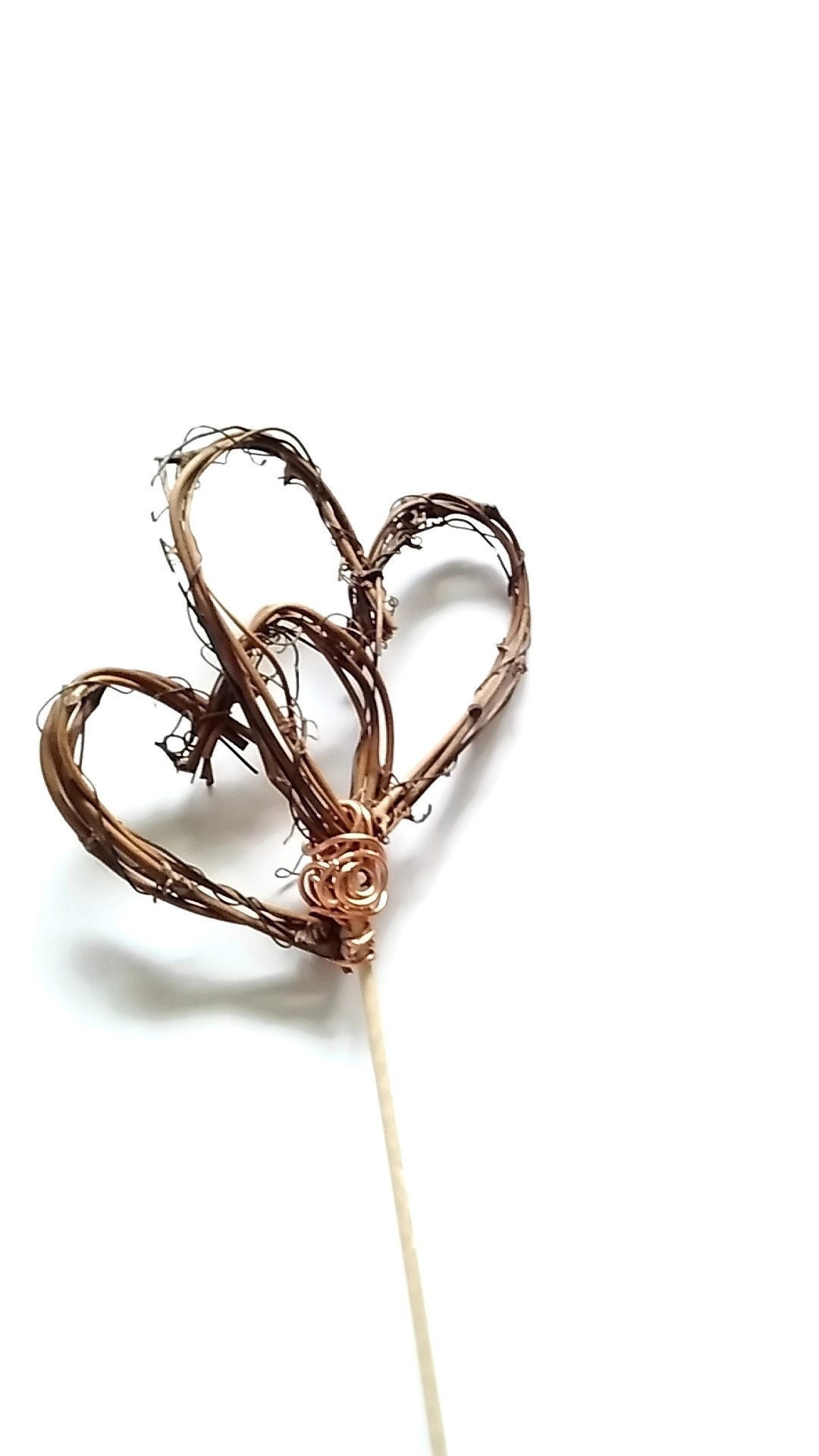 Simple Rustic Hearts Cake Topper - Etsy