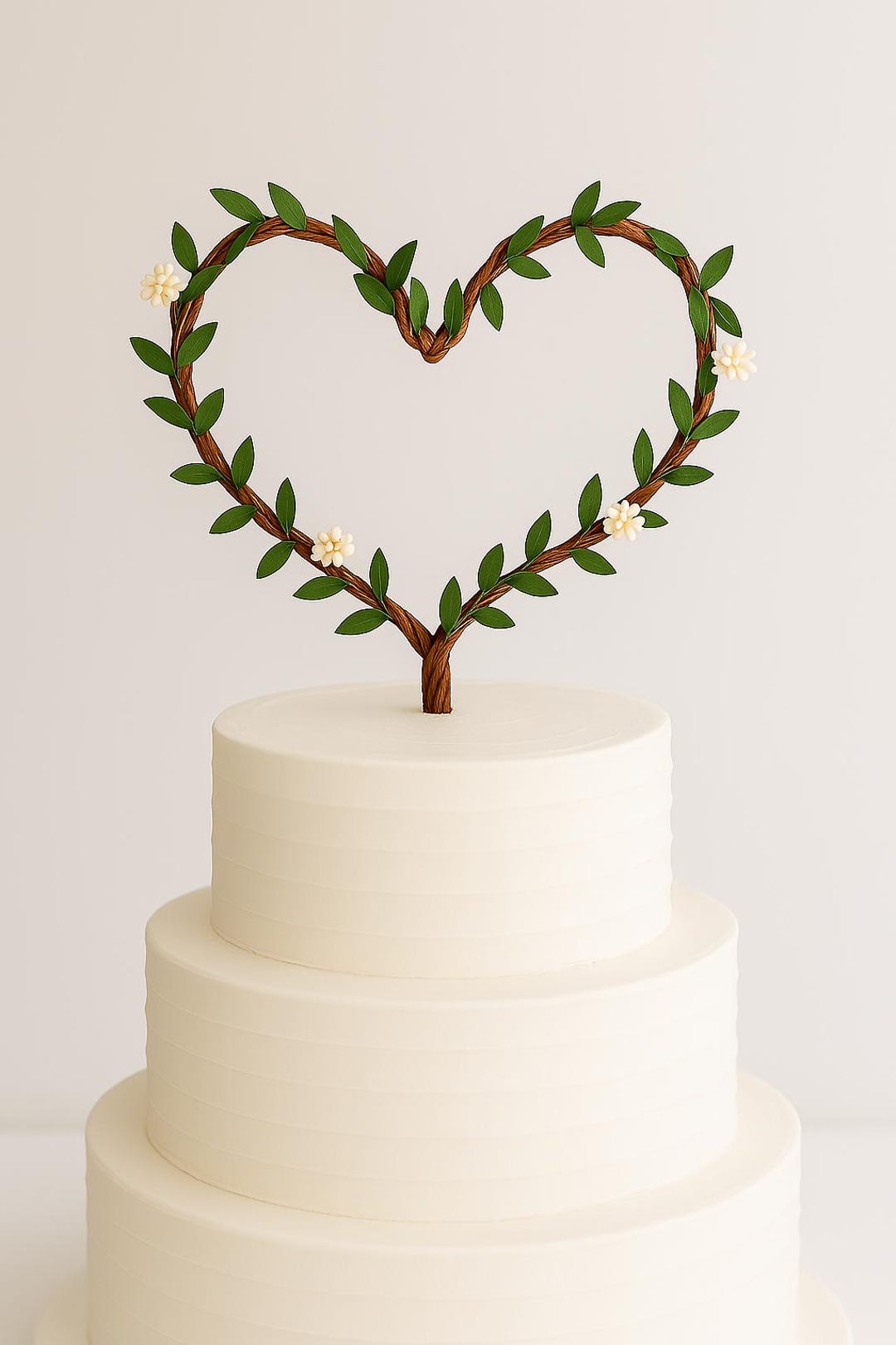 Leafy Heart Cake Topper for Rustic Wedding, Enchanted Forest Theme - Etsy