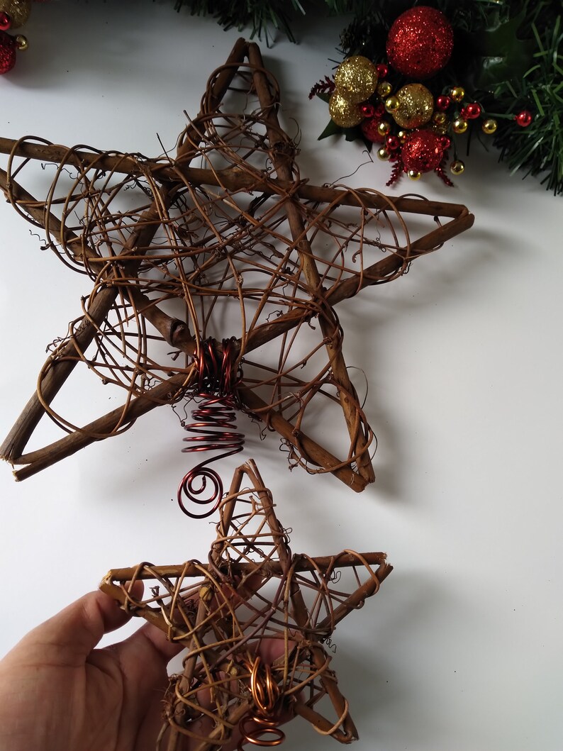 Rattan Christmas Tree Star Pick Size - Etsy