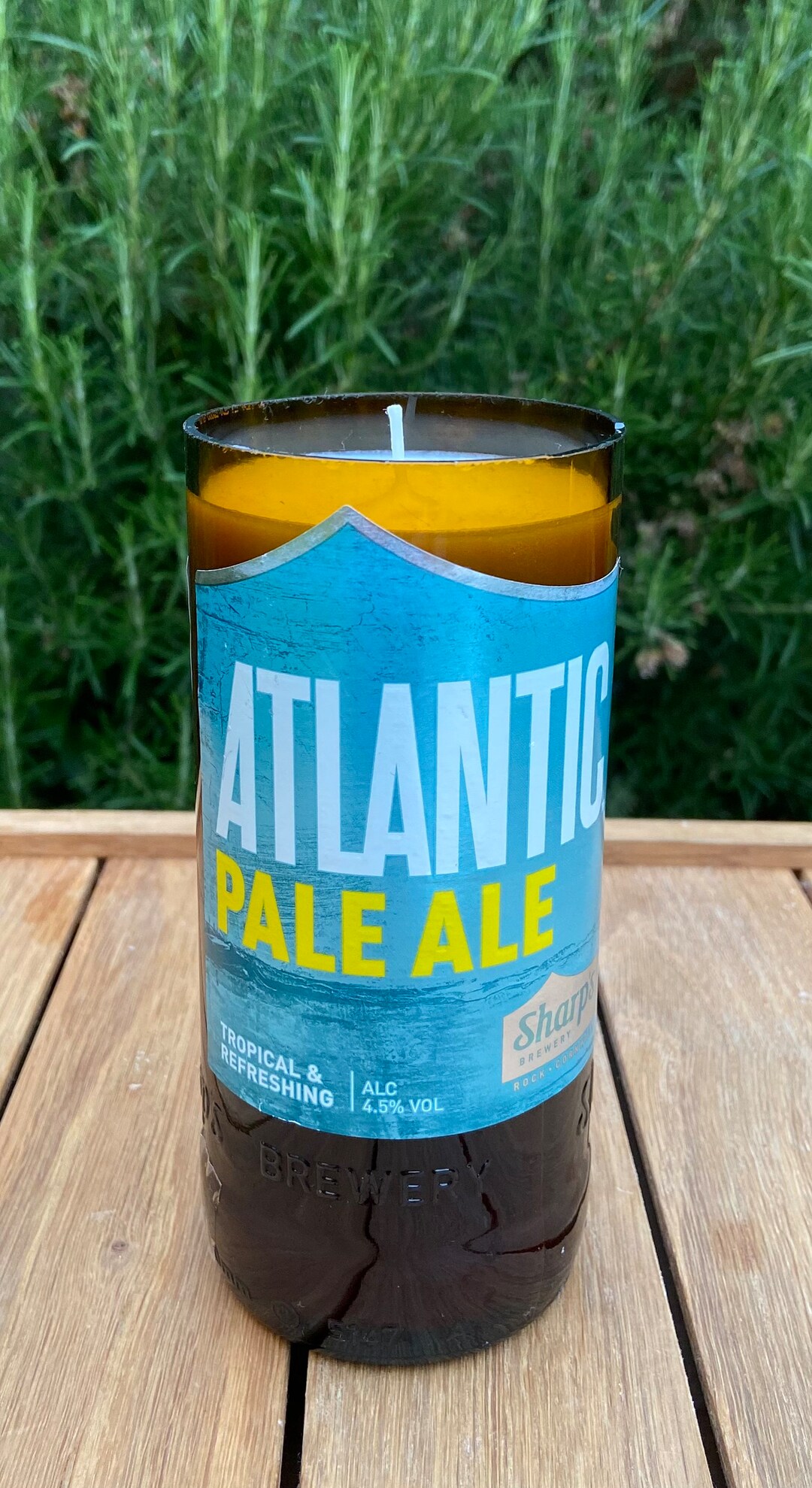 Beer Bottle Candle Atlantic Pale Ale With Library Scented Soy Wax ...