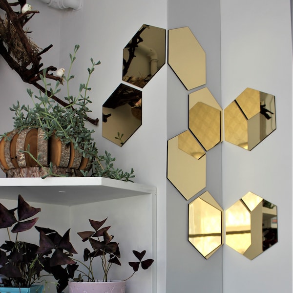 Hexagon Mirror Stickers - Etsy