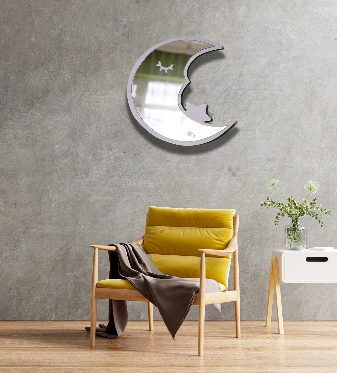 Moon Shape Acrylic Mirror for Kids Room, Nursery Room, Safe Mirror ...