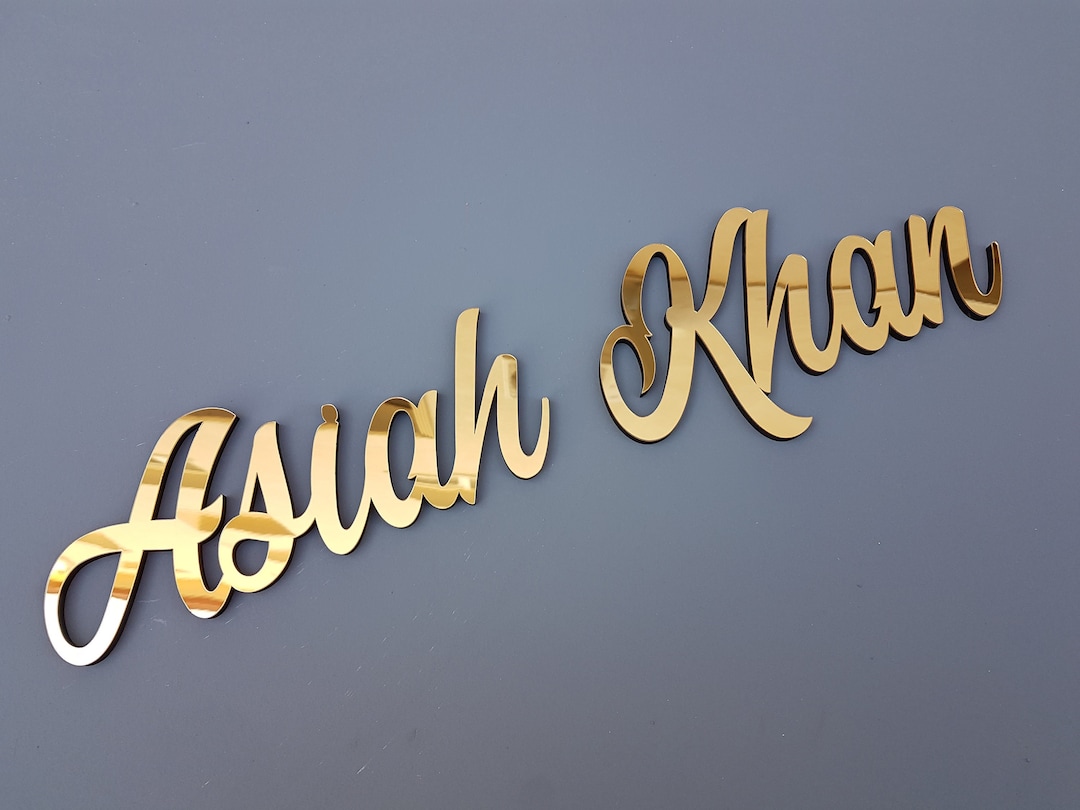 Personalized Acrylic Mirror Name, Mirror Name, Plexi Mirror Sign, Name ...