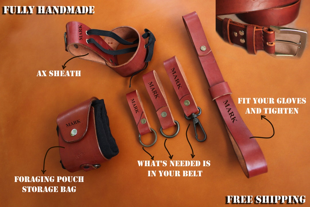 Set of 7 Bushcraft Belt Set With Free Personalization, Load Carrying ...