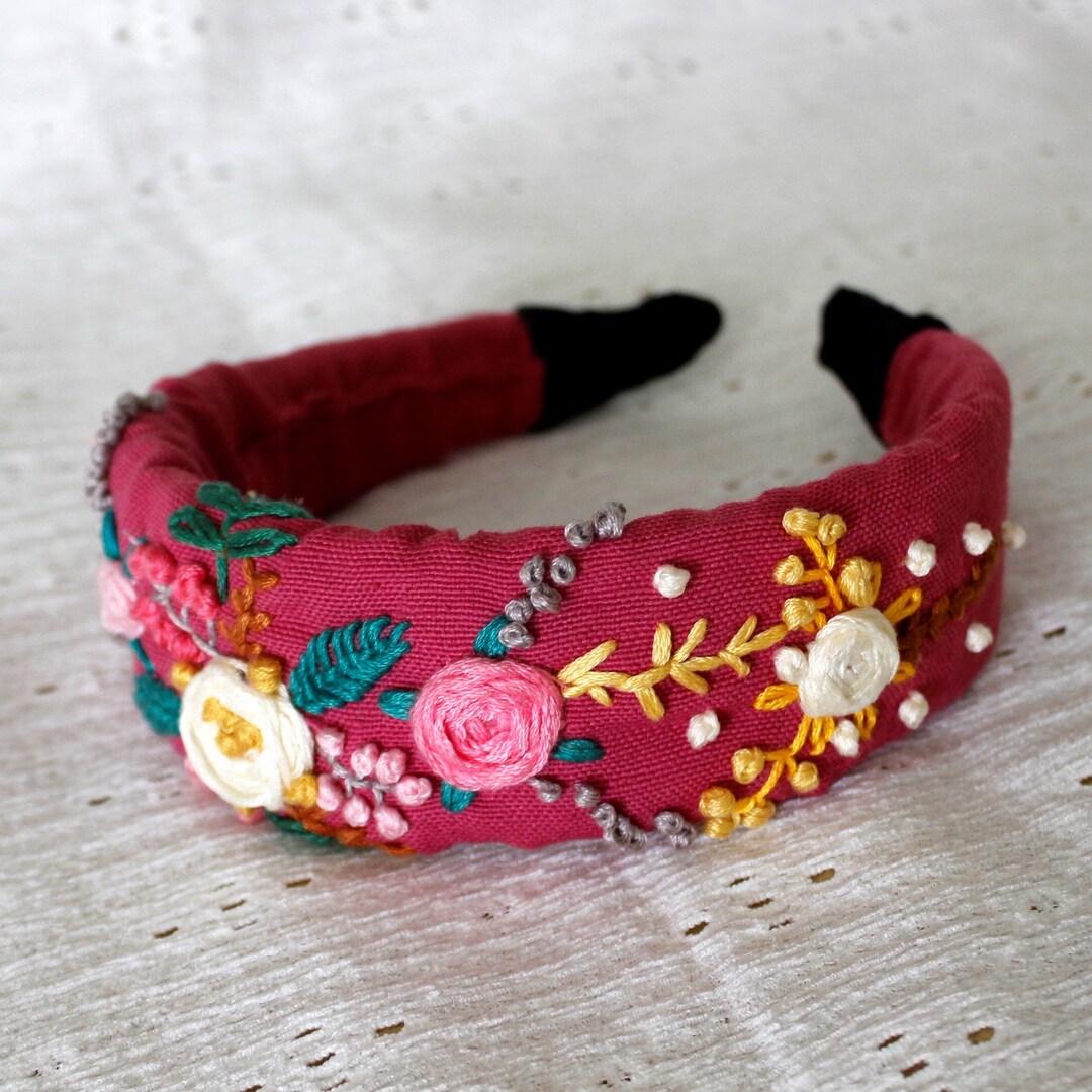 Handmade Embroidered Headband ,embroidery Flower Headbands for Women ...