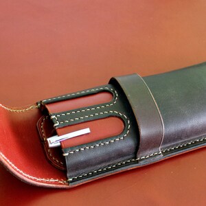 2 Pens,veg-leather Fountain Pen Case, Luxury Pen Case,leather, Leather ...