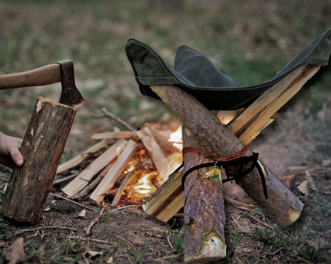 Bushcraft Tripod Seat to Create Chair-waterproof Waxed Canvas Fabric ...