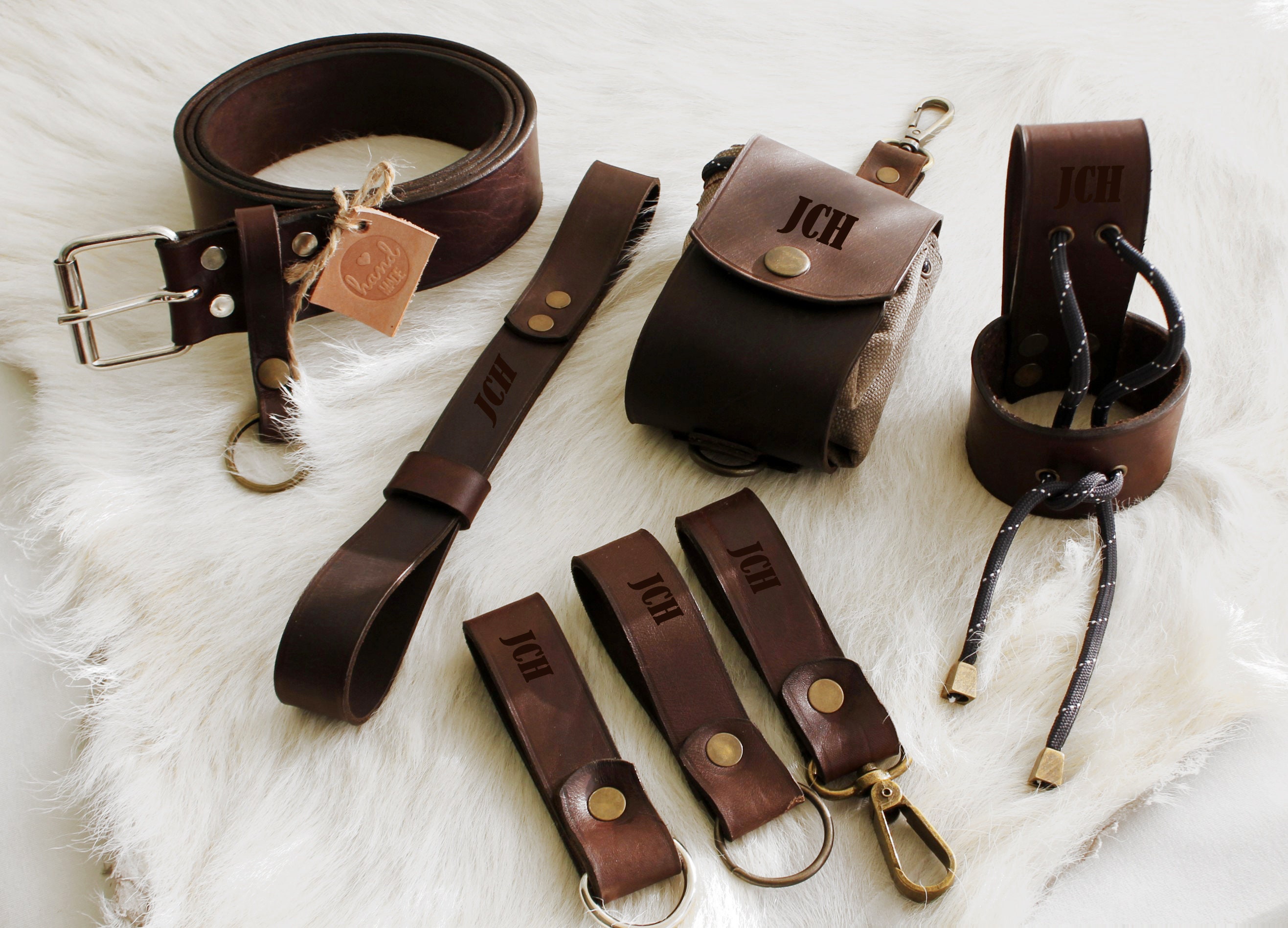 Set of 7 Bushcraft Belt Set With Free Personalization, Load Carrying ...