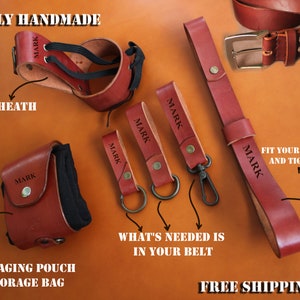 Set of 7 Bushcraft Belt Kit With Personalization,load Carrying ...