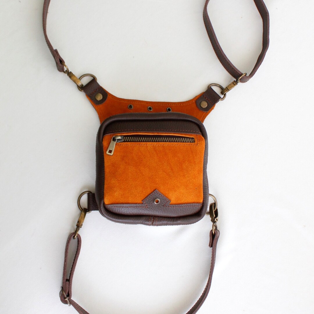 Leather Thigt Bag Female Male Retro Punk Bag, Outdoor Festival Mobile ...