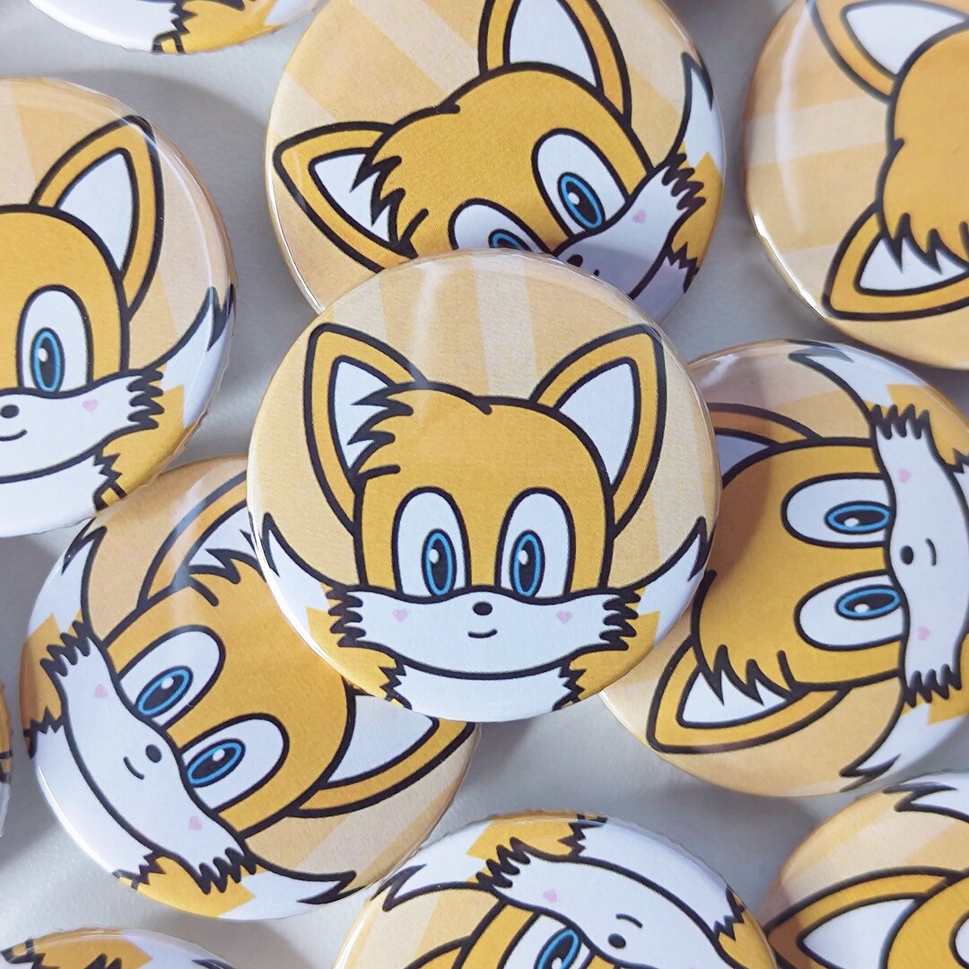 Tails Button Badge sonic Characters Cute Button Badge - Etsy