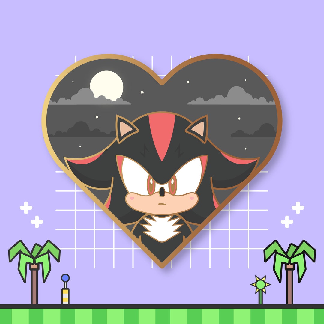 Shadow the Hedgehog Heart Enamel Pin sonic Hearts Enamel Pin ...