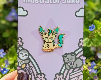 Leafeon Terrarium Hard Enamel Pin - Etsy