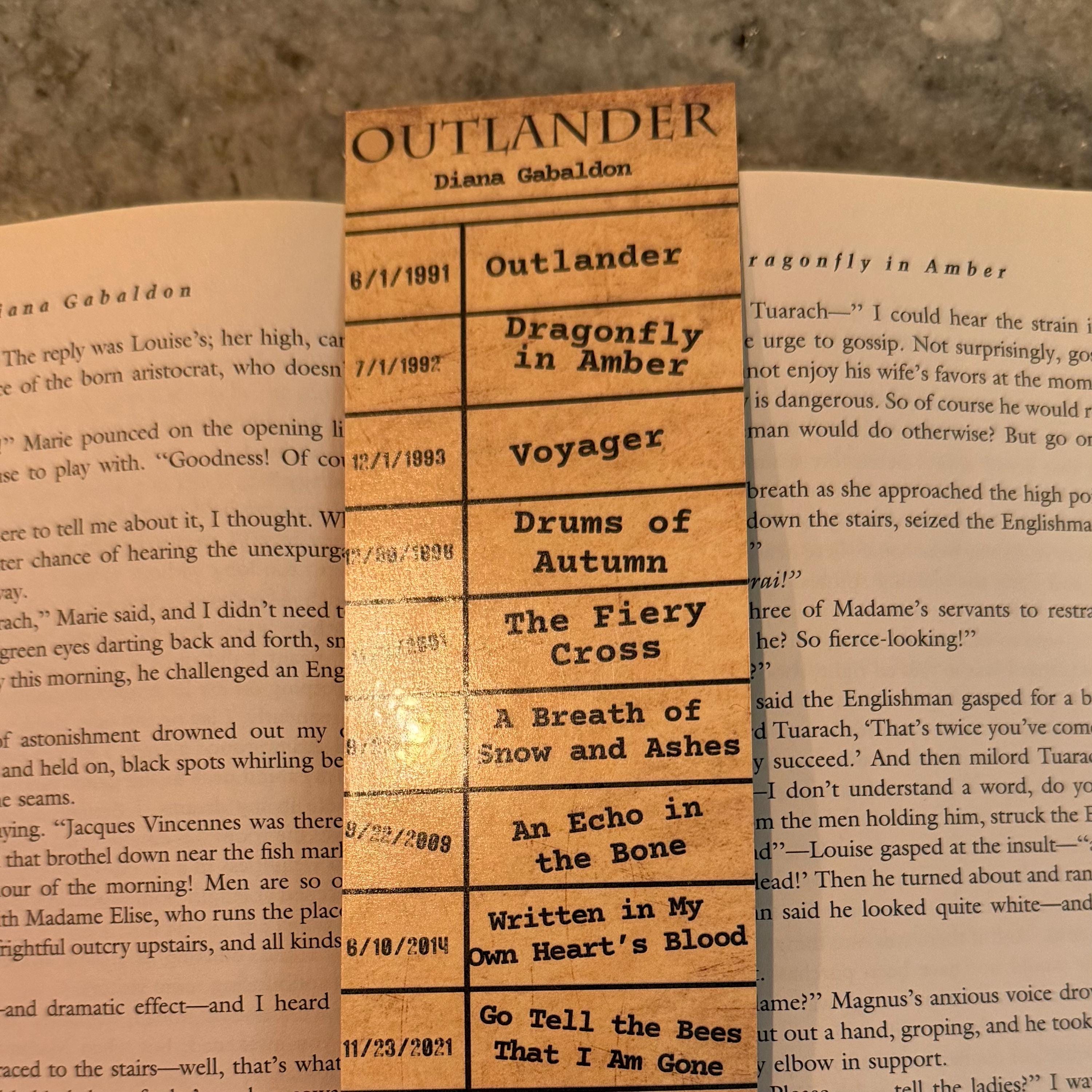 Outlander Library Card Bookmark, Outlander Series, Diana Gabaldon Books ...
