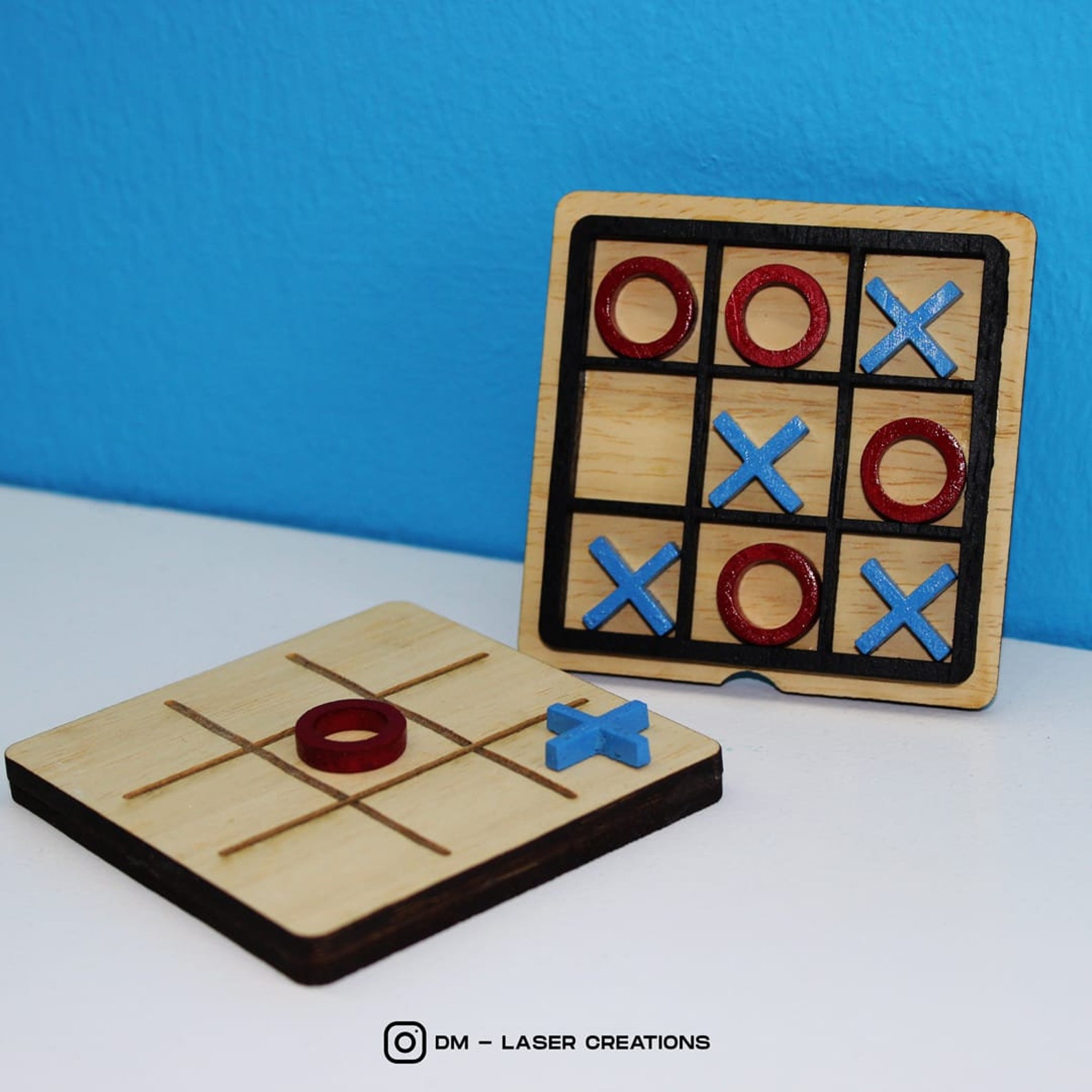 Gioco del Tris in legno scatolina richiudibile portatile | Etsy