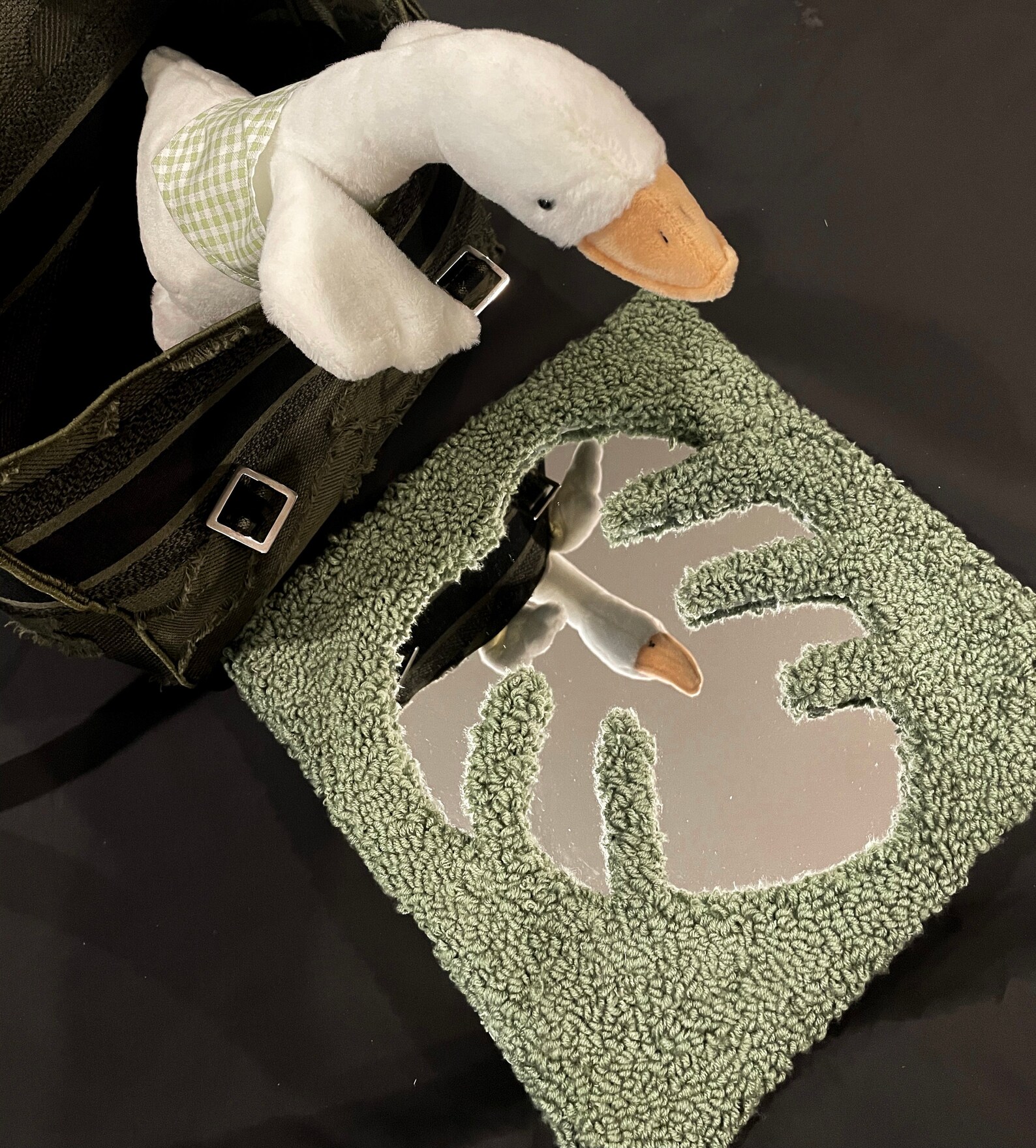 Monstera Punch Mirror Tufted Mirror Decorative Mirror - Etsy