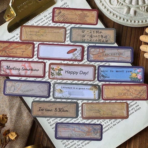 40pcs Vintage Label/frame Sticker Pack Junk Journal Material - Etsy