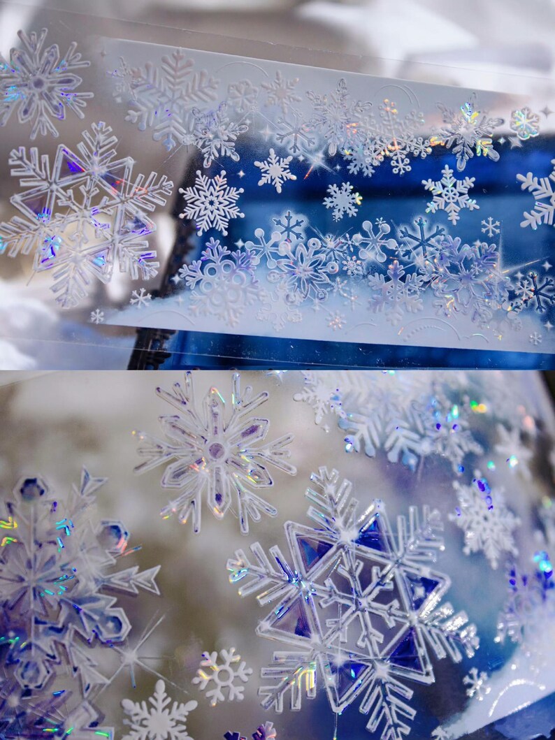 Timegrid Fluffy Snow | One Loop Sample or Roll PET Tape | Snowflake ...