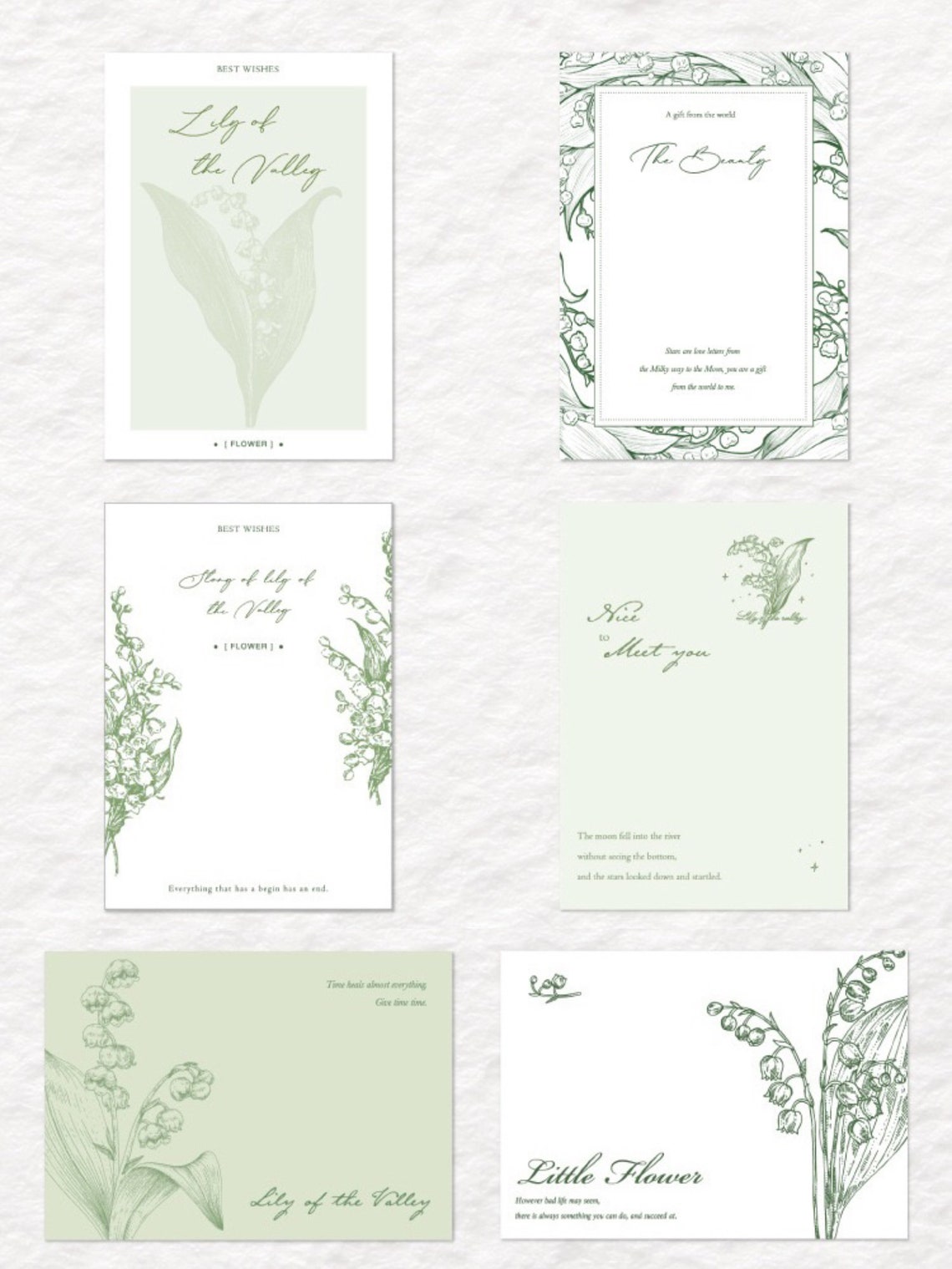 30 Sheets Lily of Valley Note/memo Paper Set | Junk Journal Material ...
