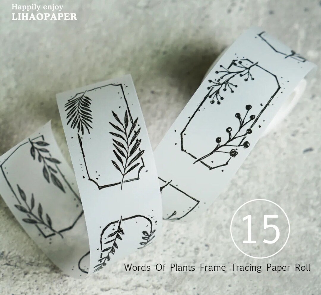 Lihaopaper No.15 Black Words of Plants Frame | 96cm (2 Loops) Sample ...