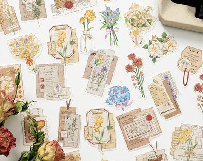 30pcs Vintage Deco Sticker Pack, Junk Journal Material, Vintage Journal ...